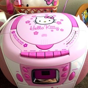 Hello Kitty Sanrio AM/FM Stereo CD Cassette Recorder player vintage ...